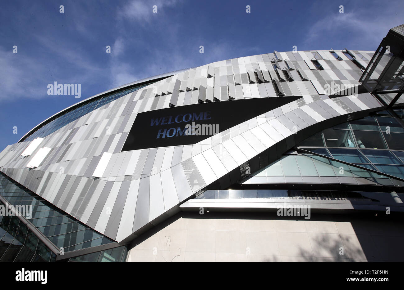 An electronic display reads 'Welcome Home' outside The Tottenham ...