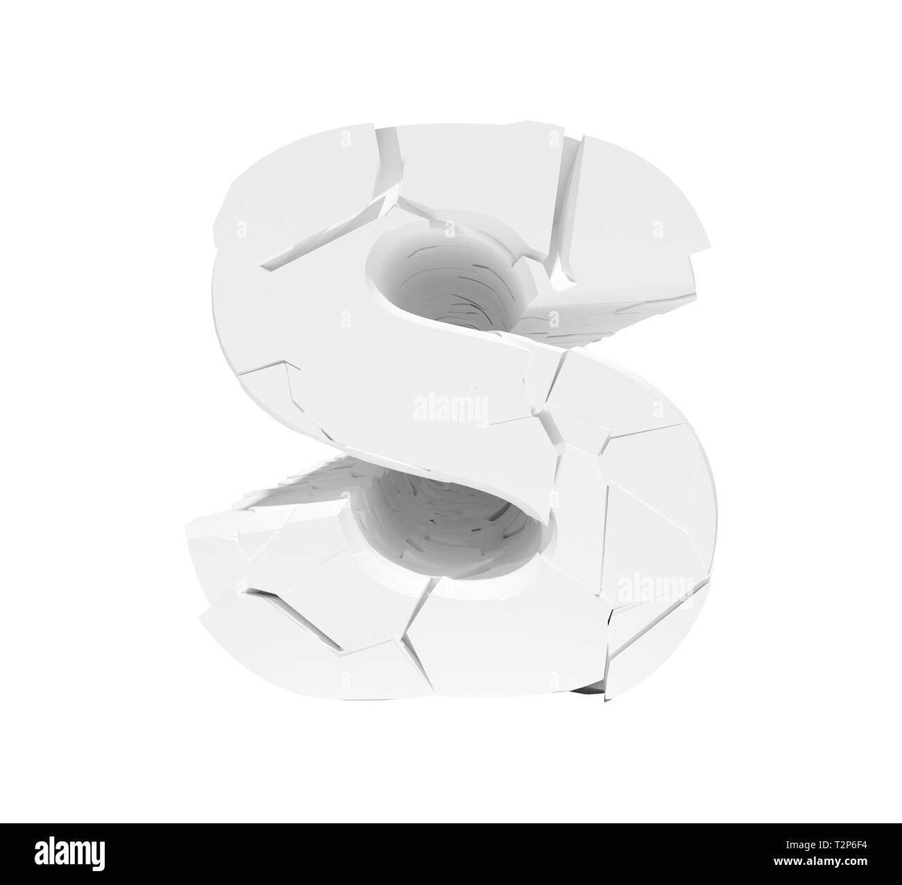 White 3d foam letter S cracked text Stock Photo - Alamy
