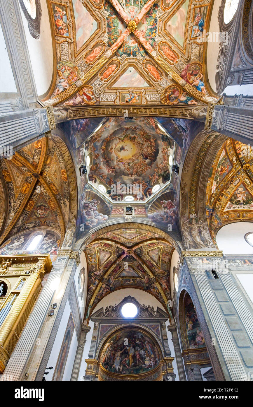 Interior of Roman Catholic cathedral in Parma dedicated to the ...