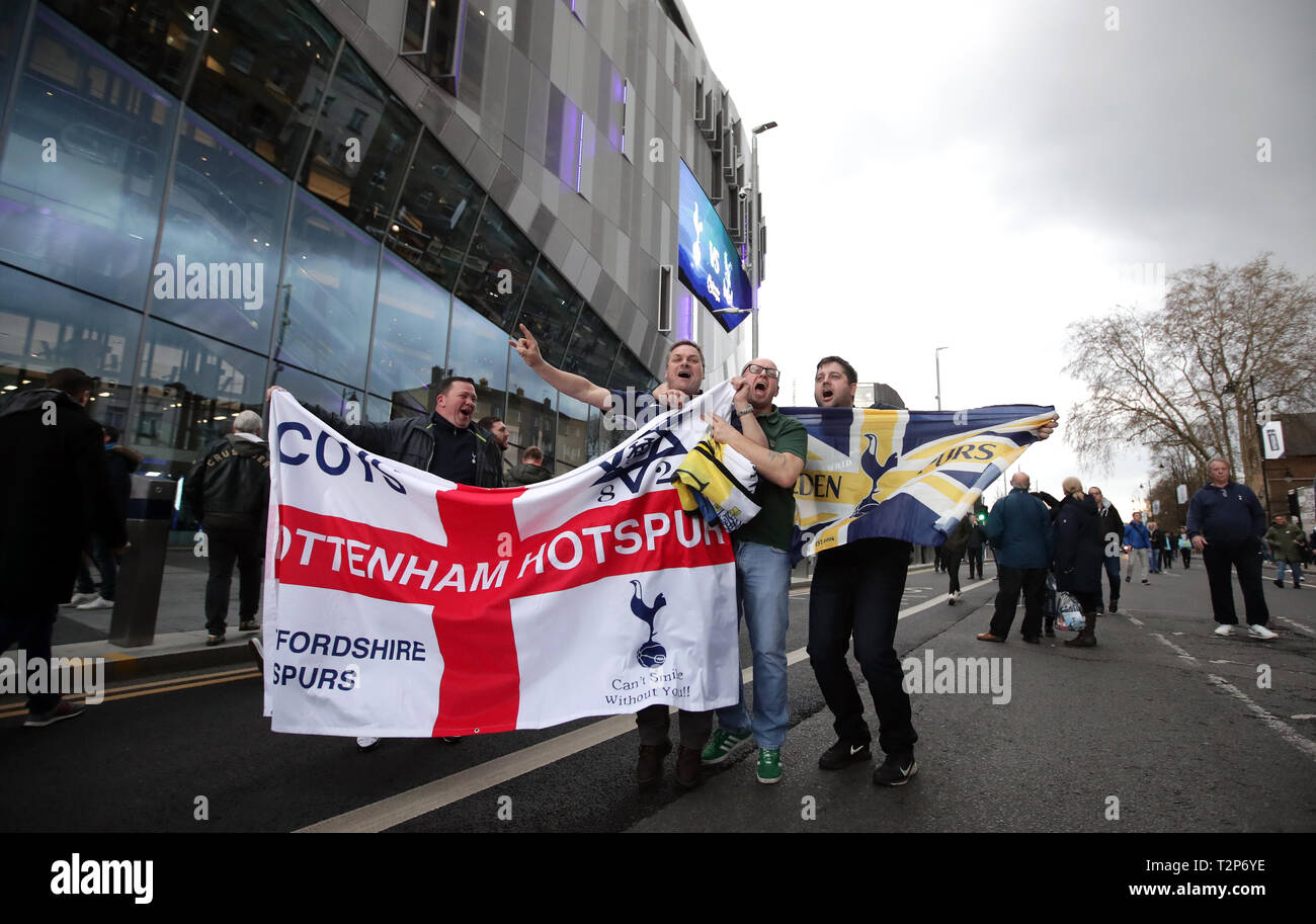 Tottenham Hotspur fans outside The Tottenham Hotspur Stadium, London ...