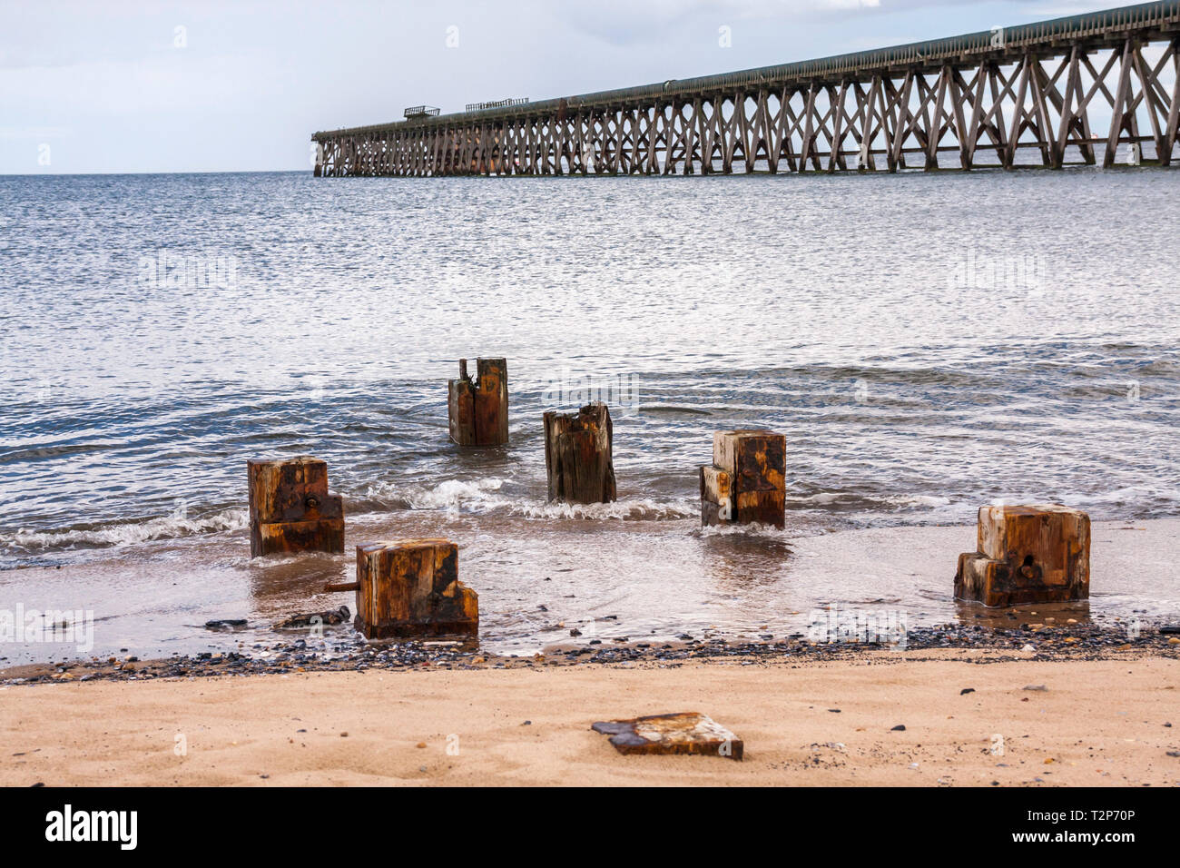 A view of Steetley Pier,Hartlepool on the north east coast of England ...
