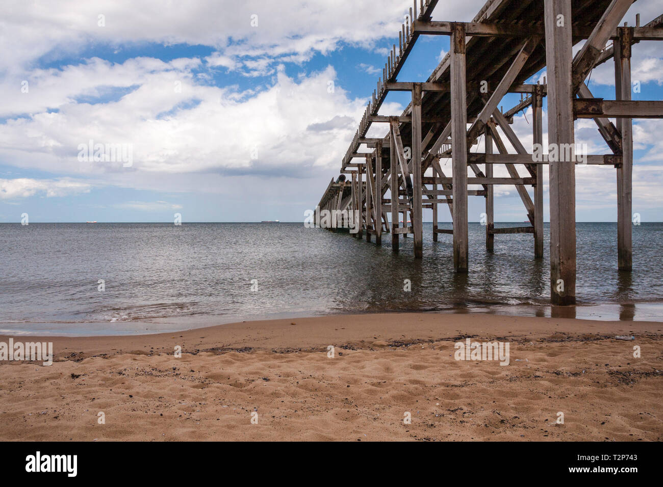 A view of Steetley Pier,Hartlepool on the north east coast of England ...