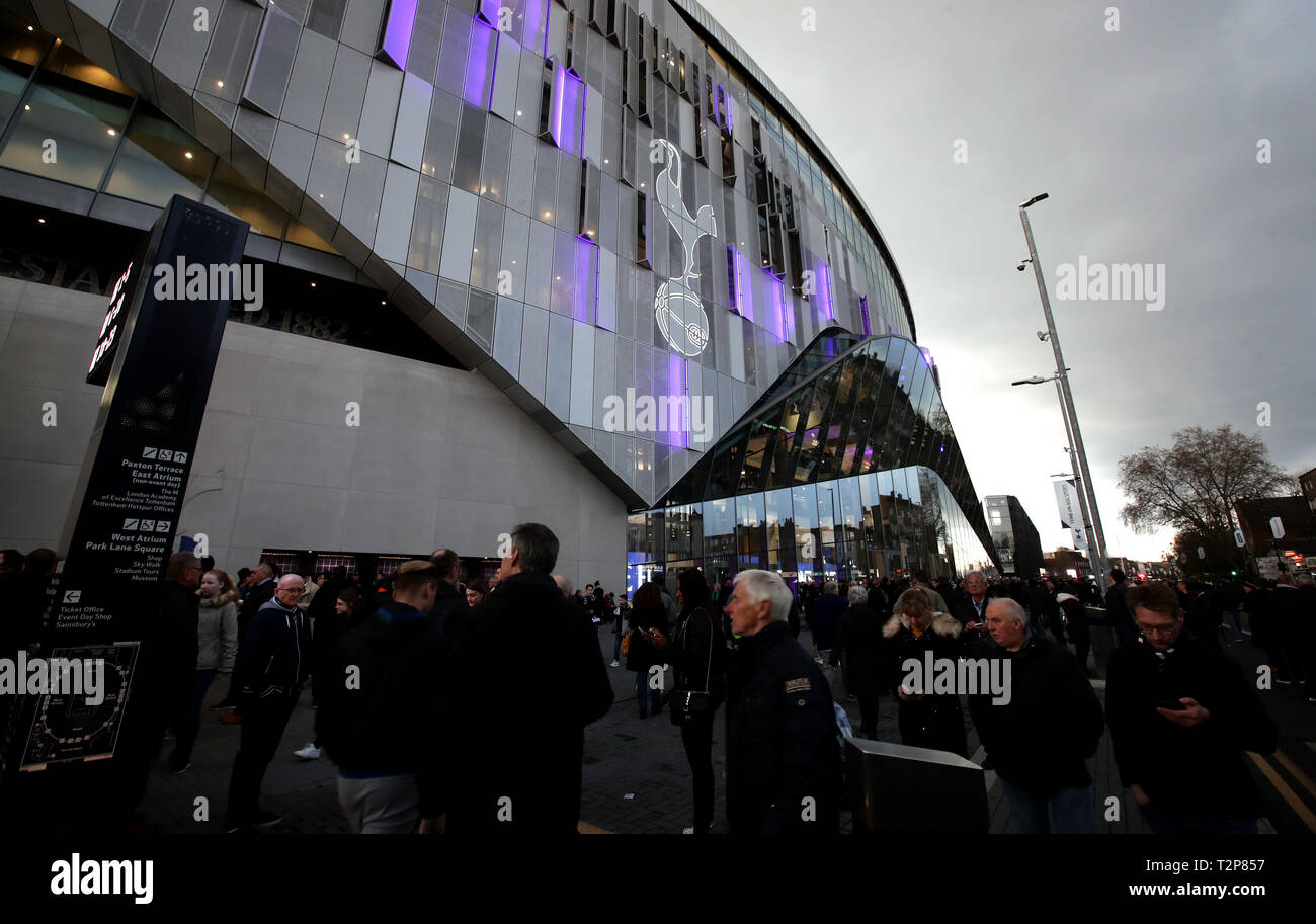 Fans outside The Tottenham Hotspur Stadium, London Stock Photo - Alamy