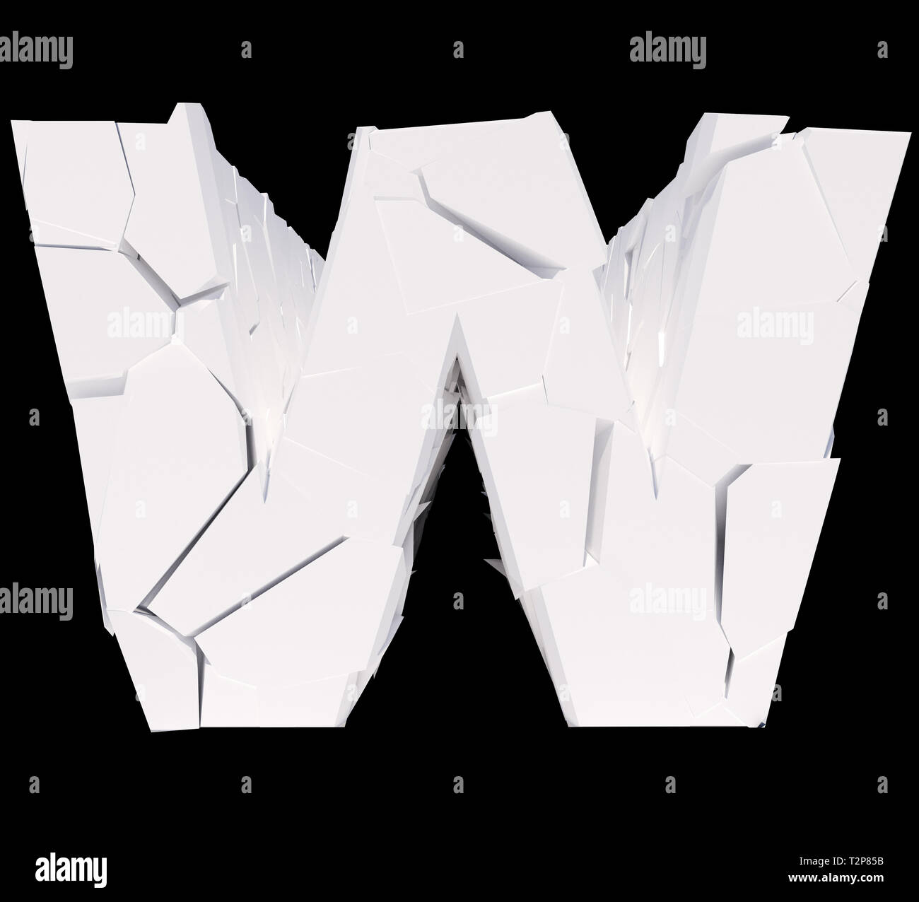White 3d foam letter W cracked text Stock Photo - Alamy