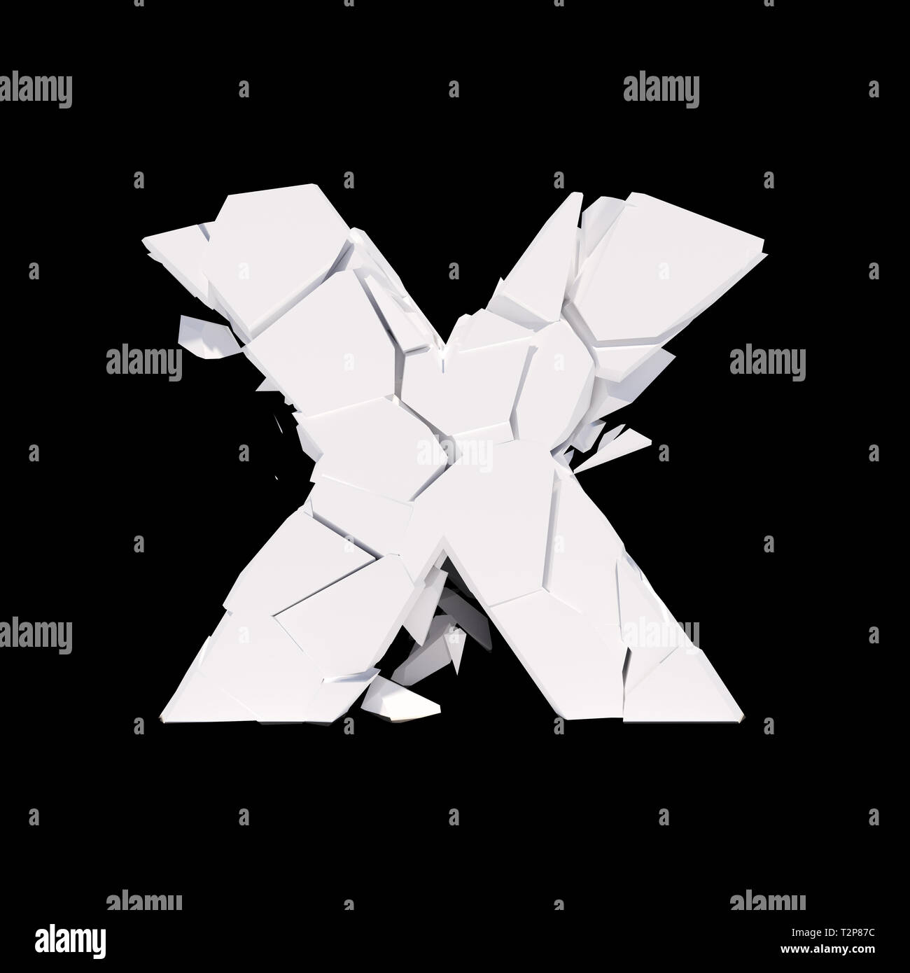 White 3d foam letter X cracked text Stock Photo - Alamy