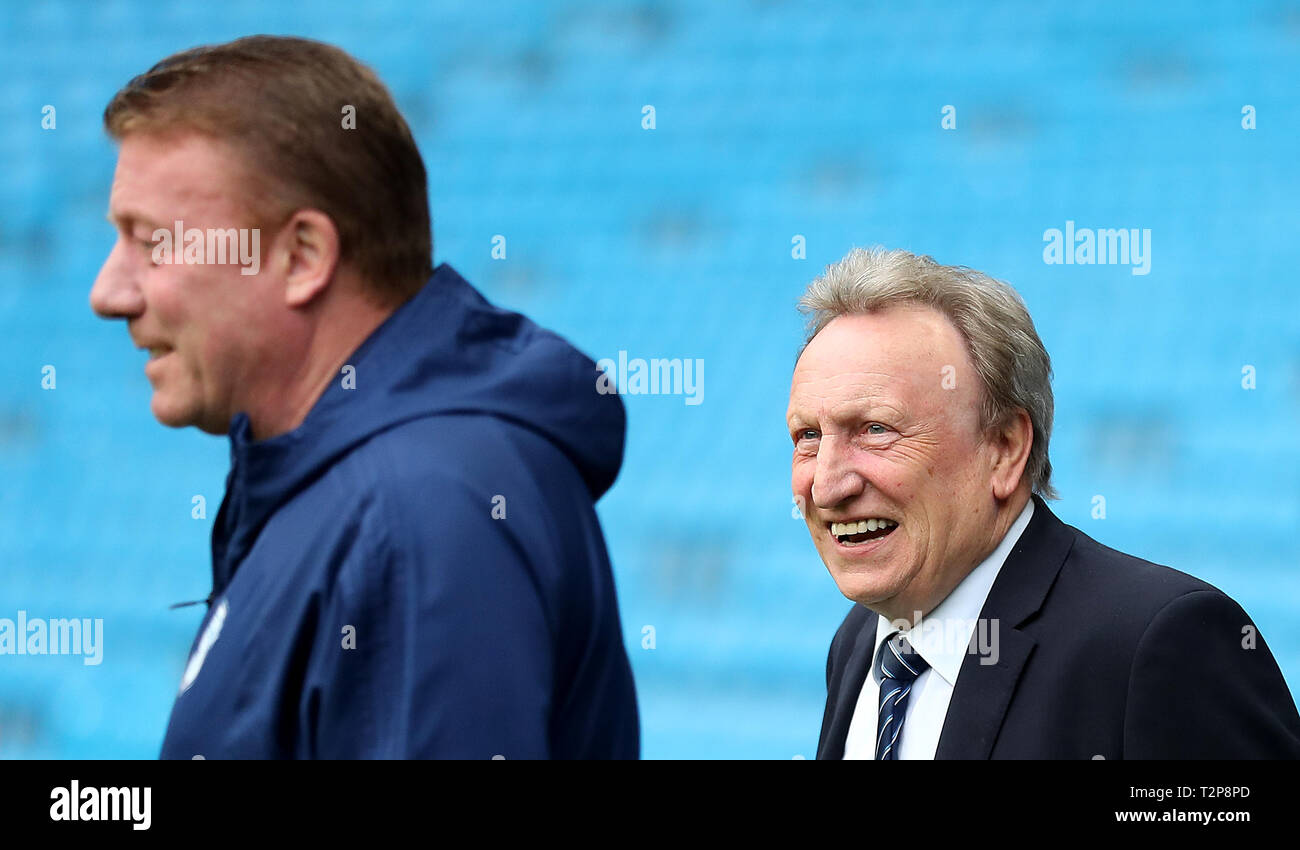 Cardiff City manager Neil Warnock (right) and first team coach Ronnie ...