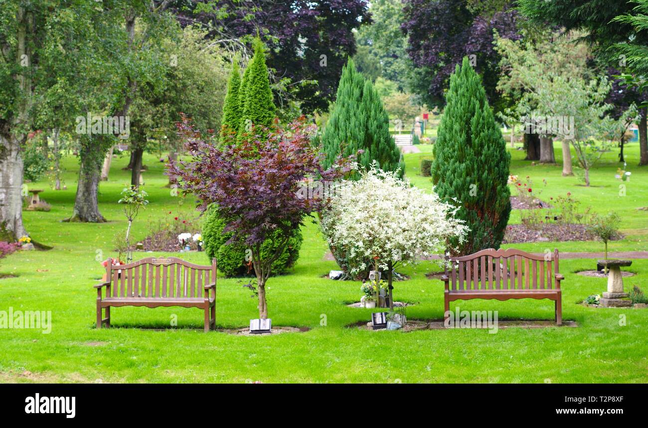 Exeter and Devon Crematorium Remembrance Gardens in Summer. UK Stock ...