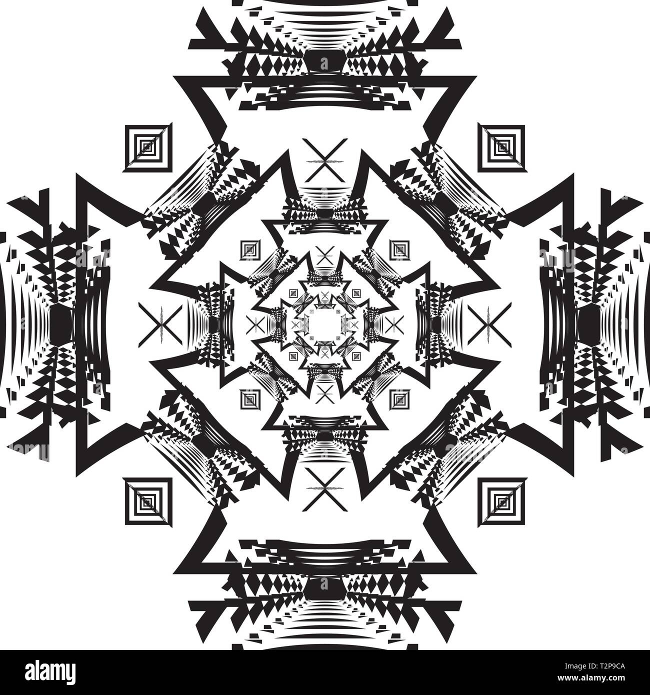 Abstract Pyramid Frame Negative Space Multiple Perspective black on ...