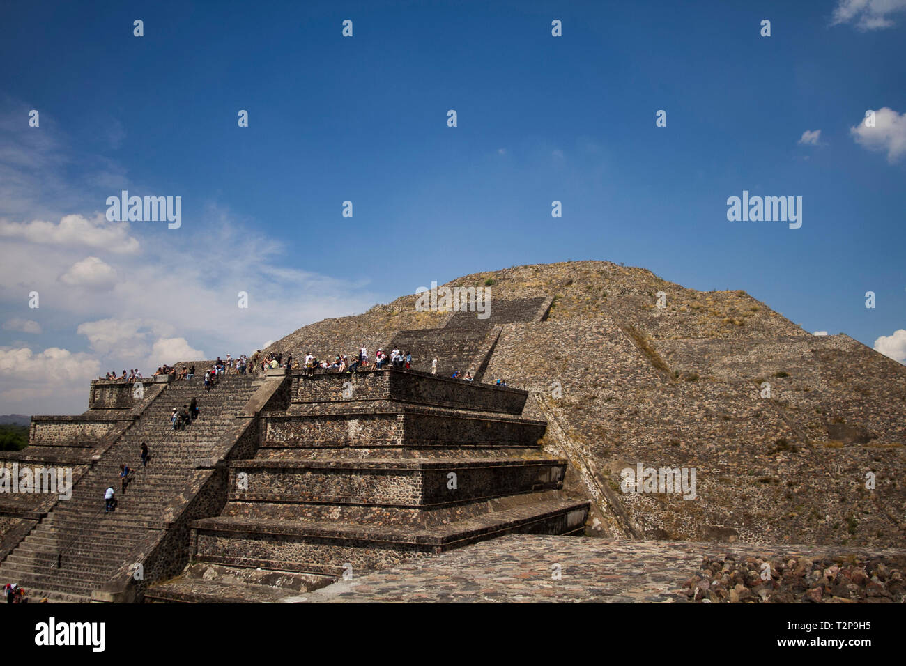 Aerial view of the Pyramid of the Sun. Likely used as a religious and ...