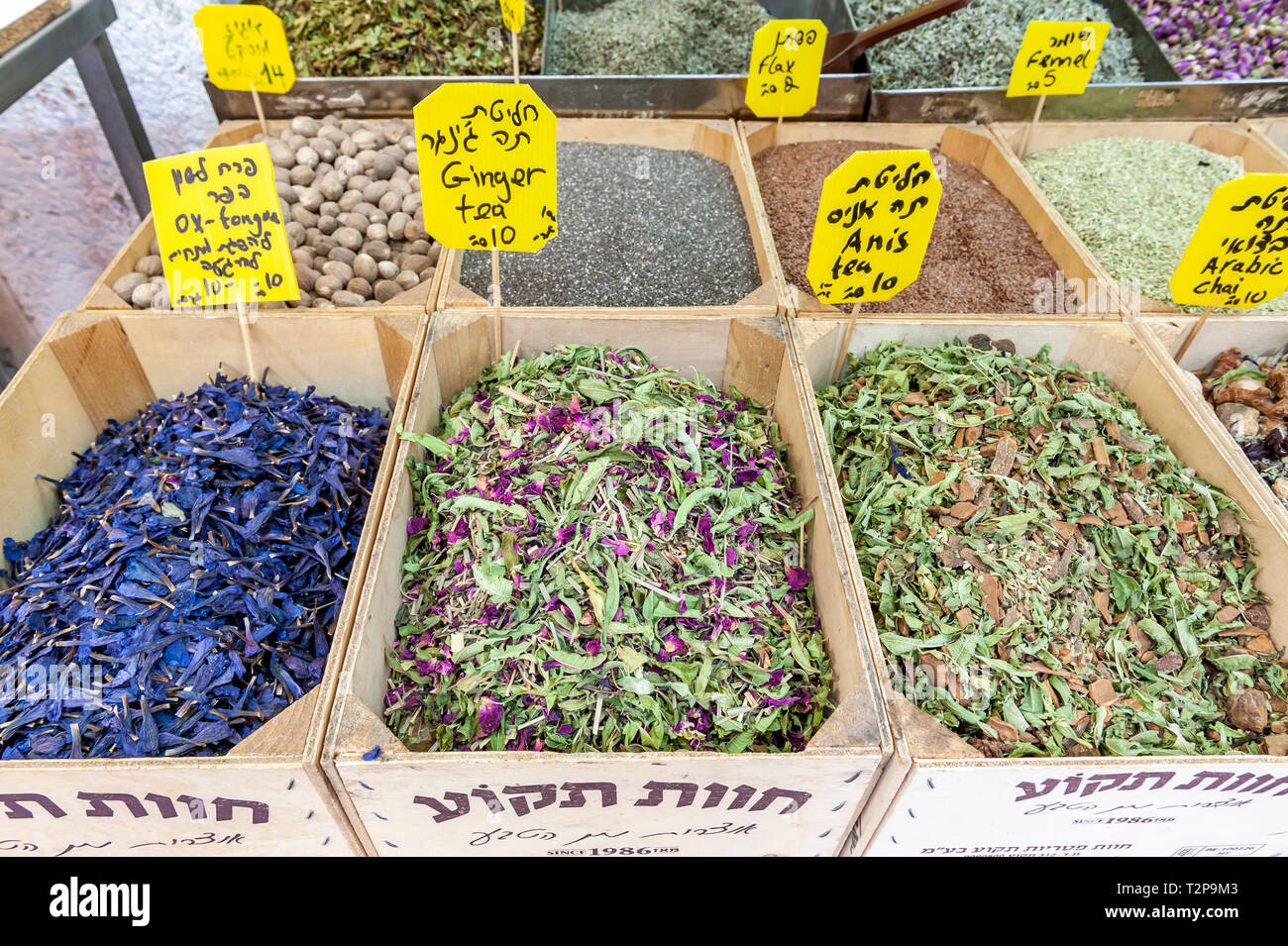 Israel, Tel Aviv-Yafo - 29 March 2019: Anis, ginger, Arabic Chai and ...
