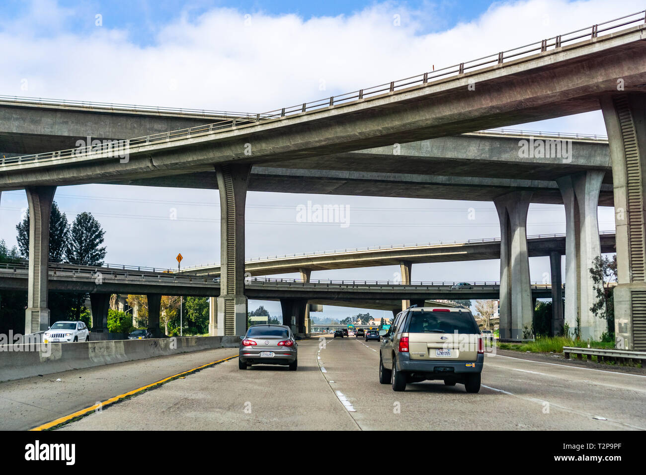 March 19, 2019 San Diego / CA / USA - Freeway interchange in south ...