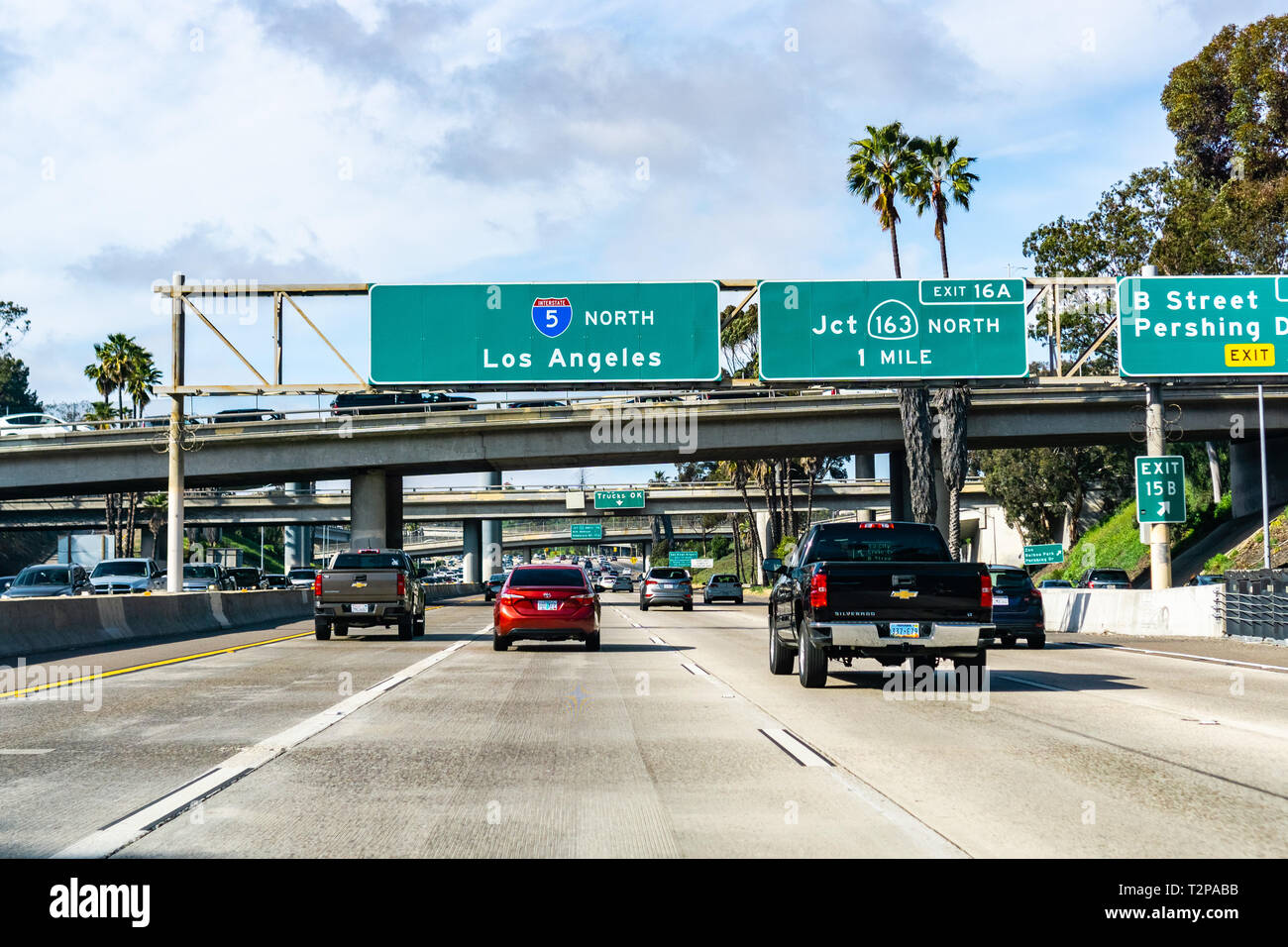 March 19, 2019 San Diego / CA / USA - Driving towards Los Angeles ...