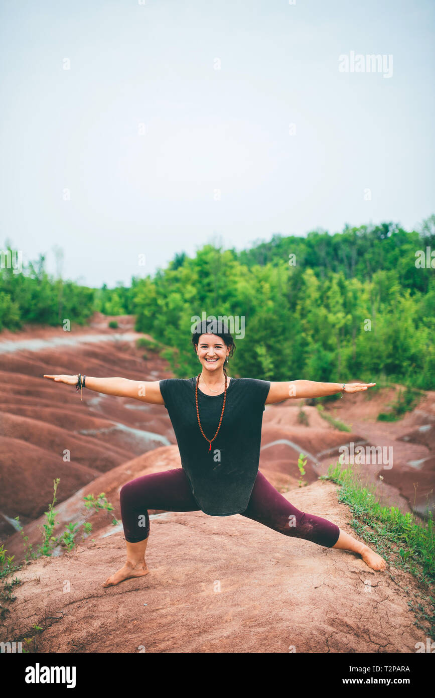 Warrior pose on rock hi-res stock photography and images - Alamy