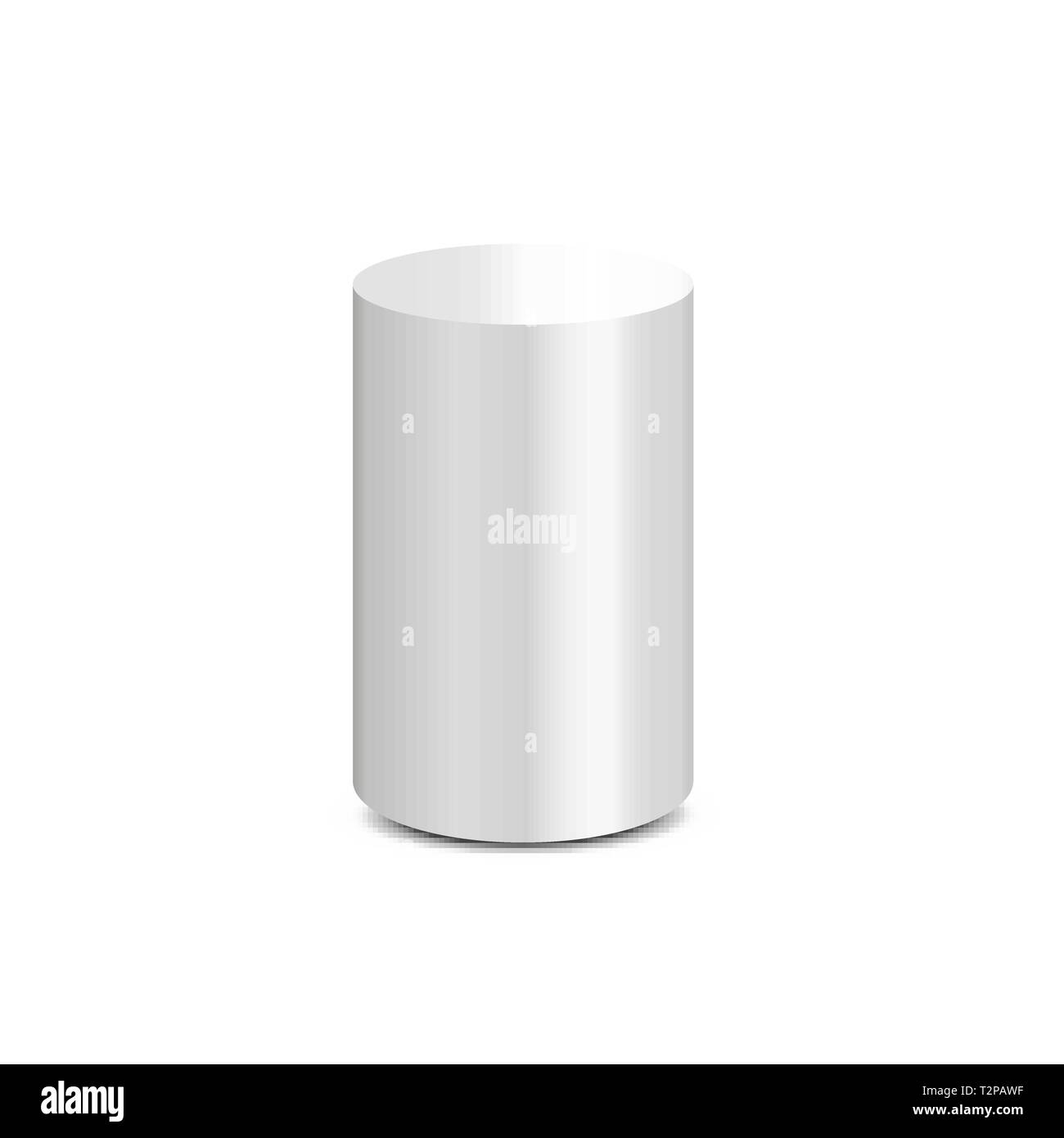 White cylinder on white background. Vector illustration Stock Vector ...
