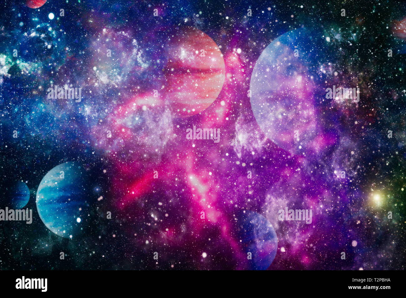 Cosmic clouds of mist on bright colorful backgrounds. Elements of this ...