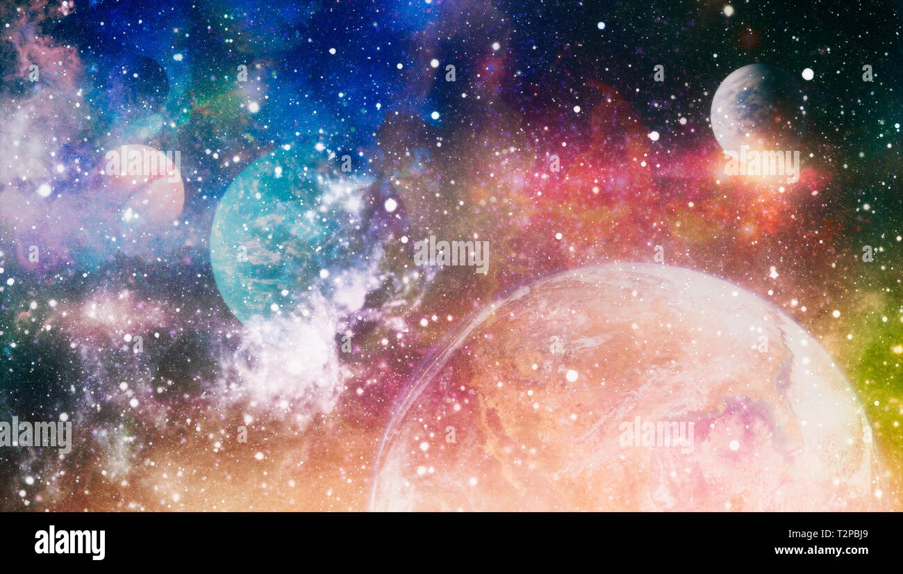 Cosmic clouds of mist on bright colorful backgrounds. Elements of this ...