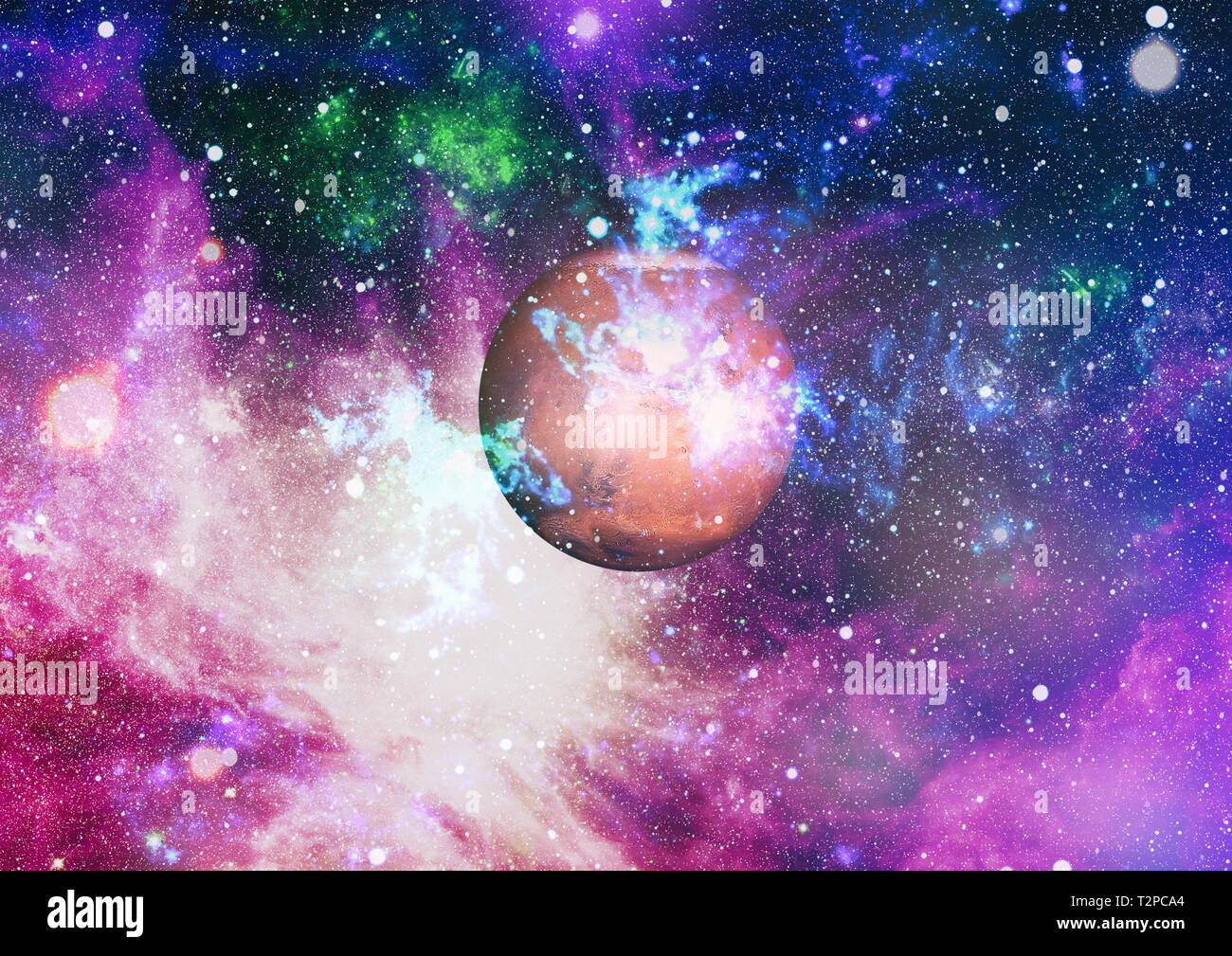 Space Planets Purple Fog