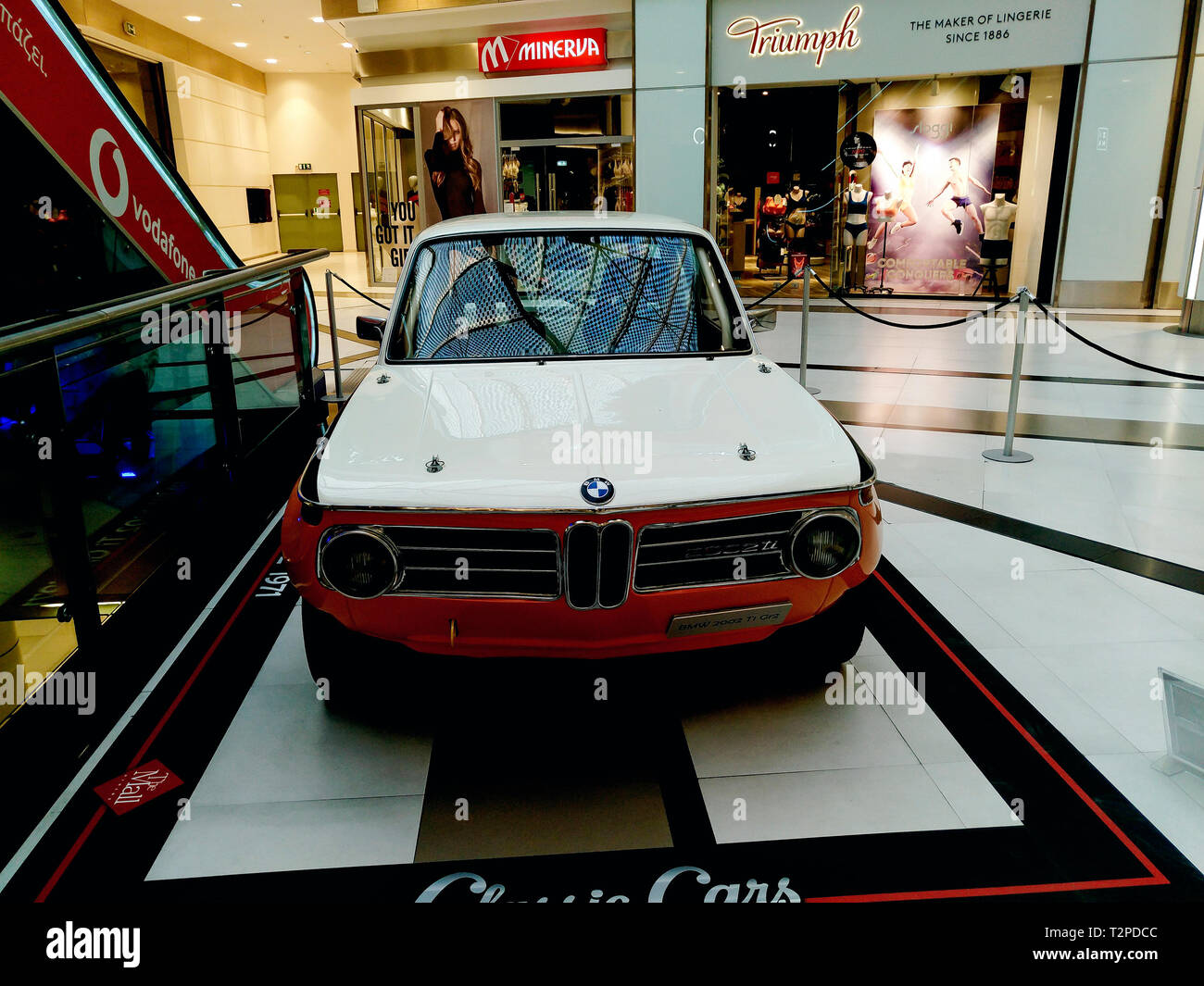 Athens, Greece - March 25, 2019: Old cars exhibition, BMW 2002 T1 in ...