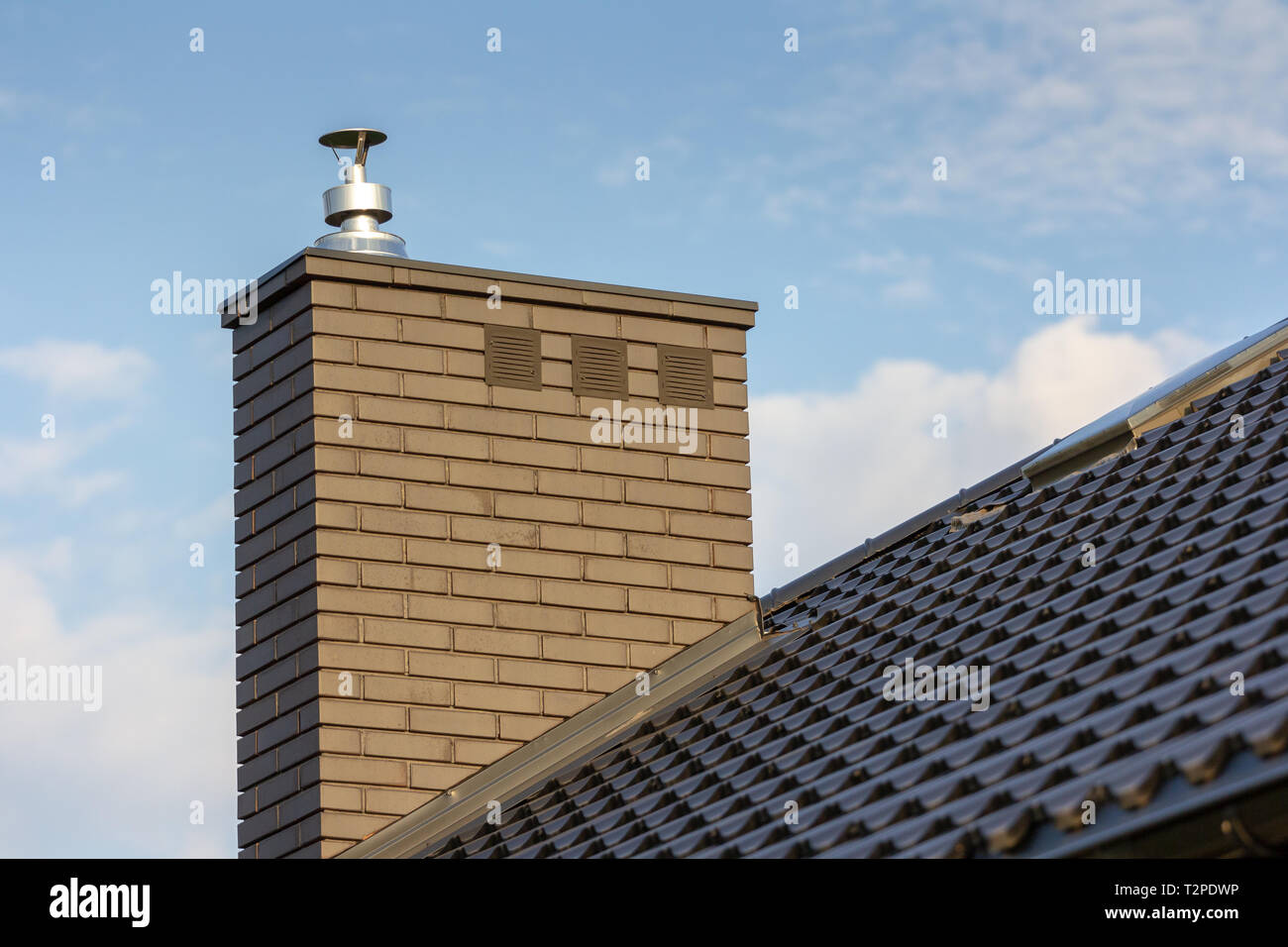 roof with chimney Stock Photo - Alamy