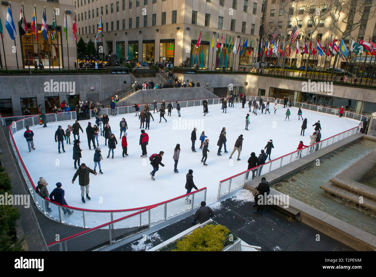 The Ice Skating Rink at Rockefeller Center, New York, NY, USA Stock ...