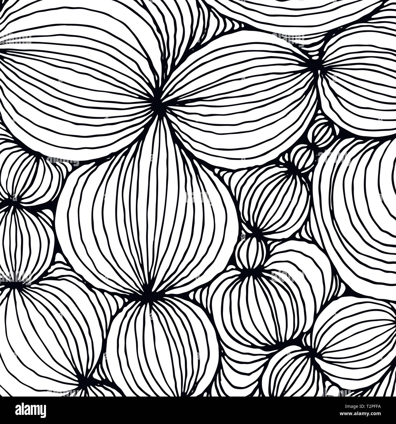 Vector doodle outline abstract ornamental ball stripe background. Funky ...