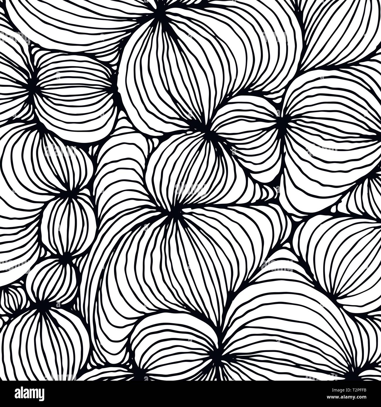 Vector doodle outline abstract ornamental ball stripe background. Funky ...