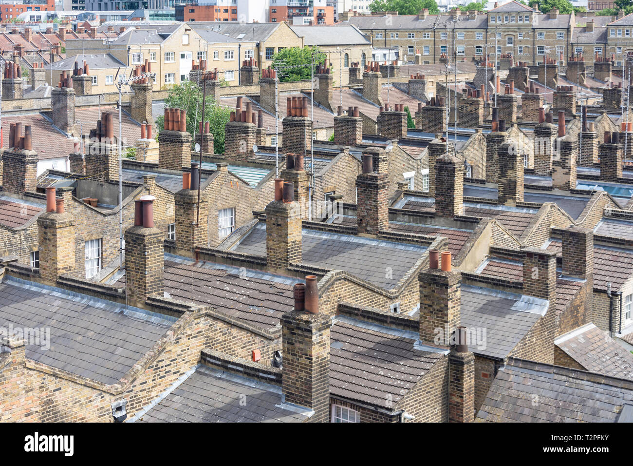Rooftops roof tops housing chimney roofs chimneys high rise towe hi-res ...