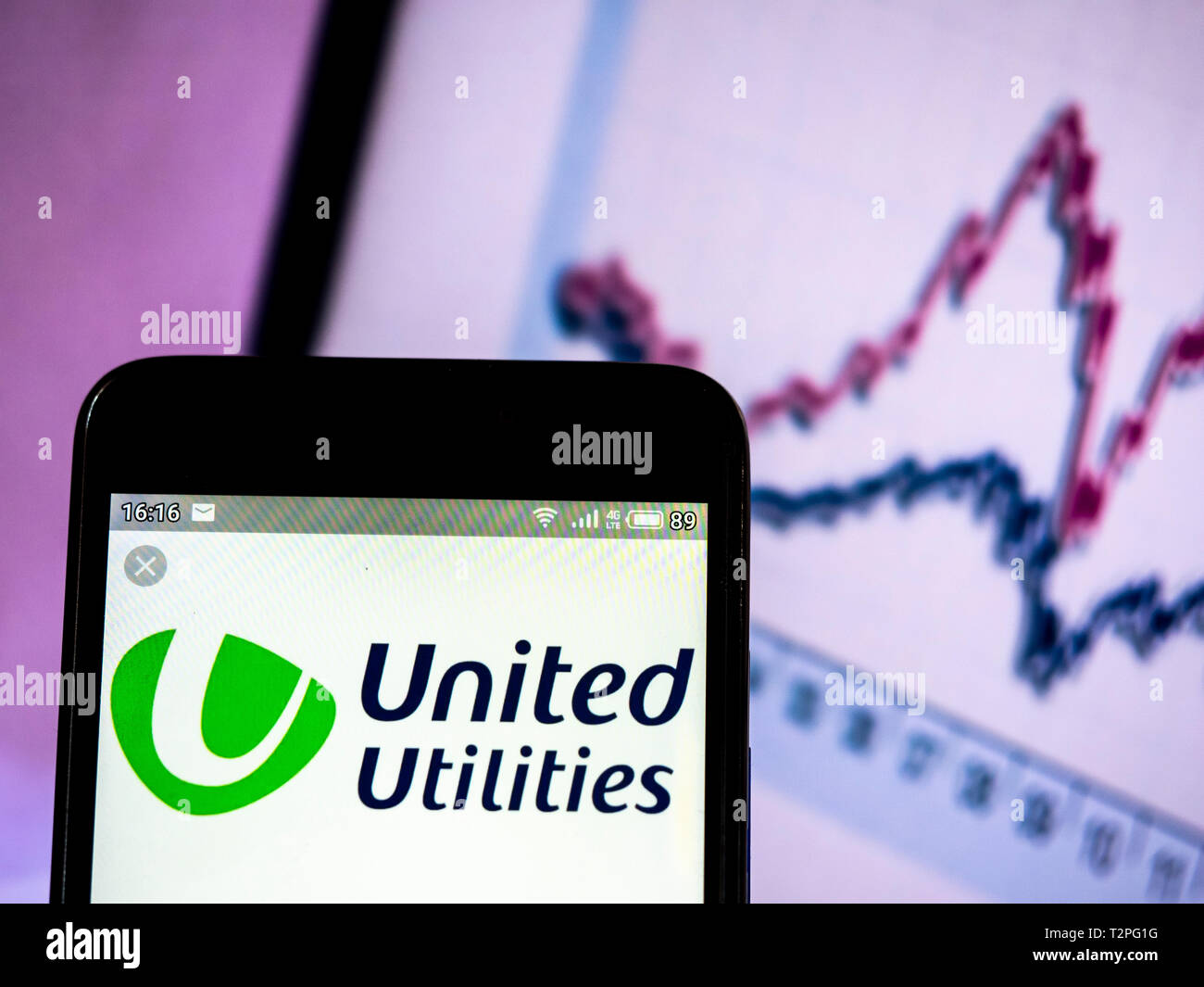 In this photo illustration a United Utilities Group plc logo seen ...