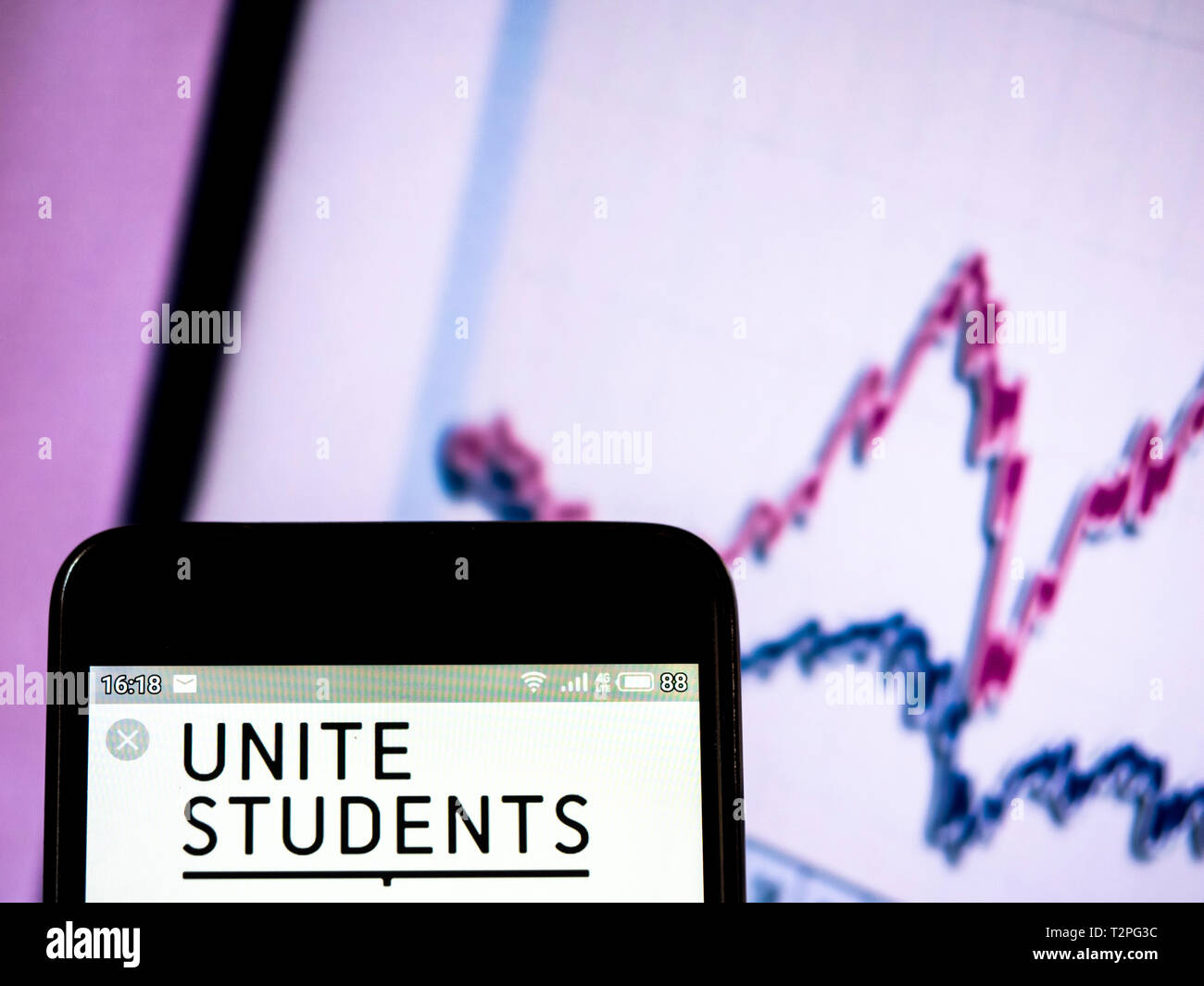 In this photo illustration a Unite Group (Unite Students) logo seen ...