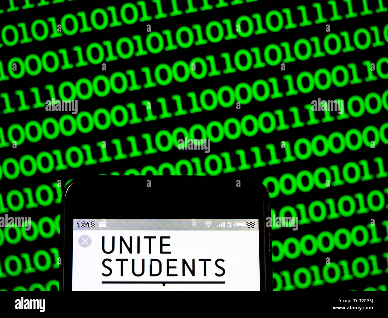 In this photo illustration a Unite Group (Unite Students) logo seen ...