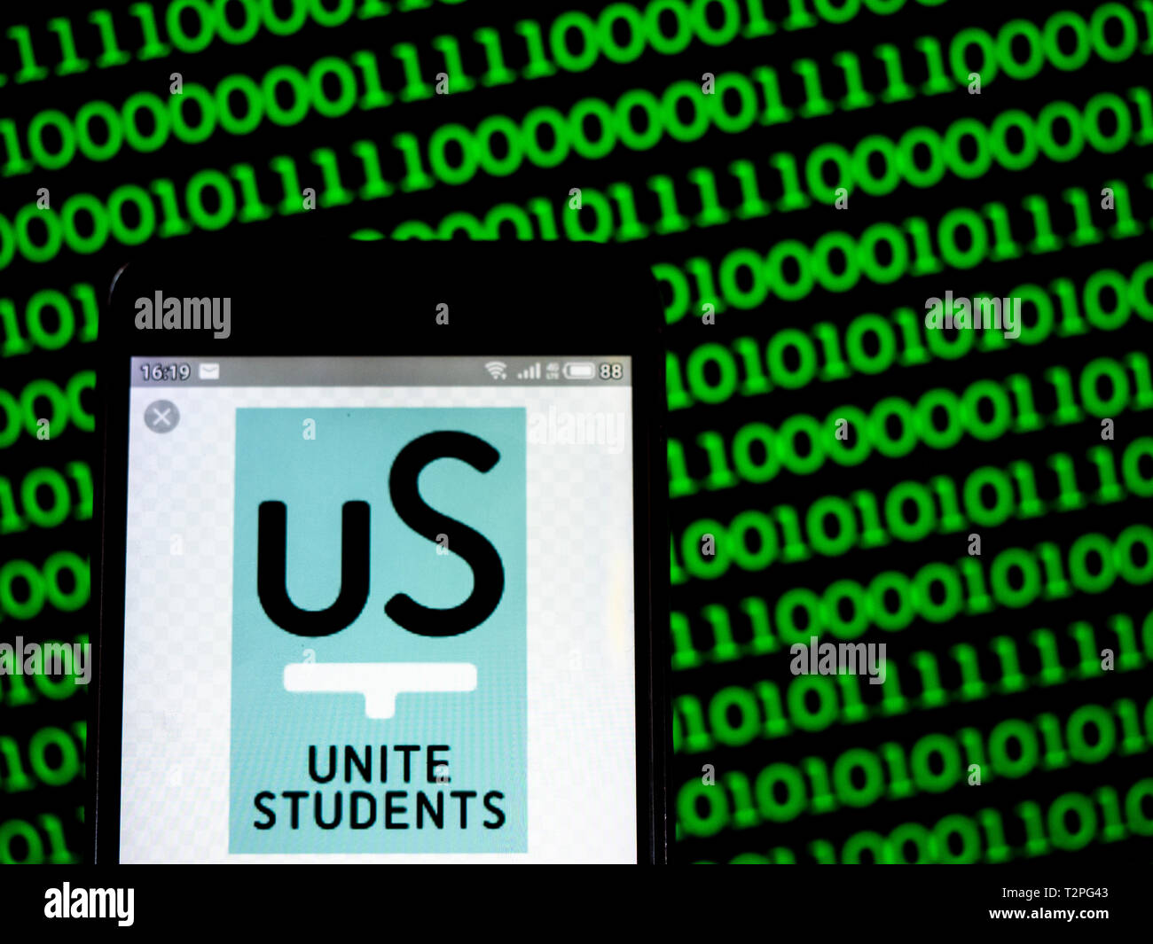 In this photo illustration a Unite Group (Unite Students) logo seen ...