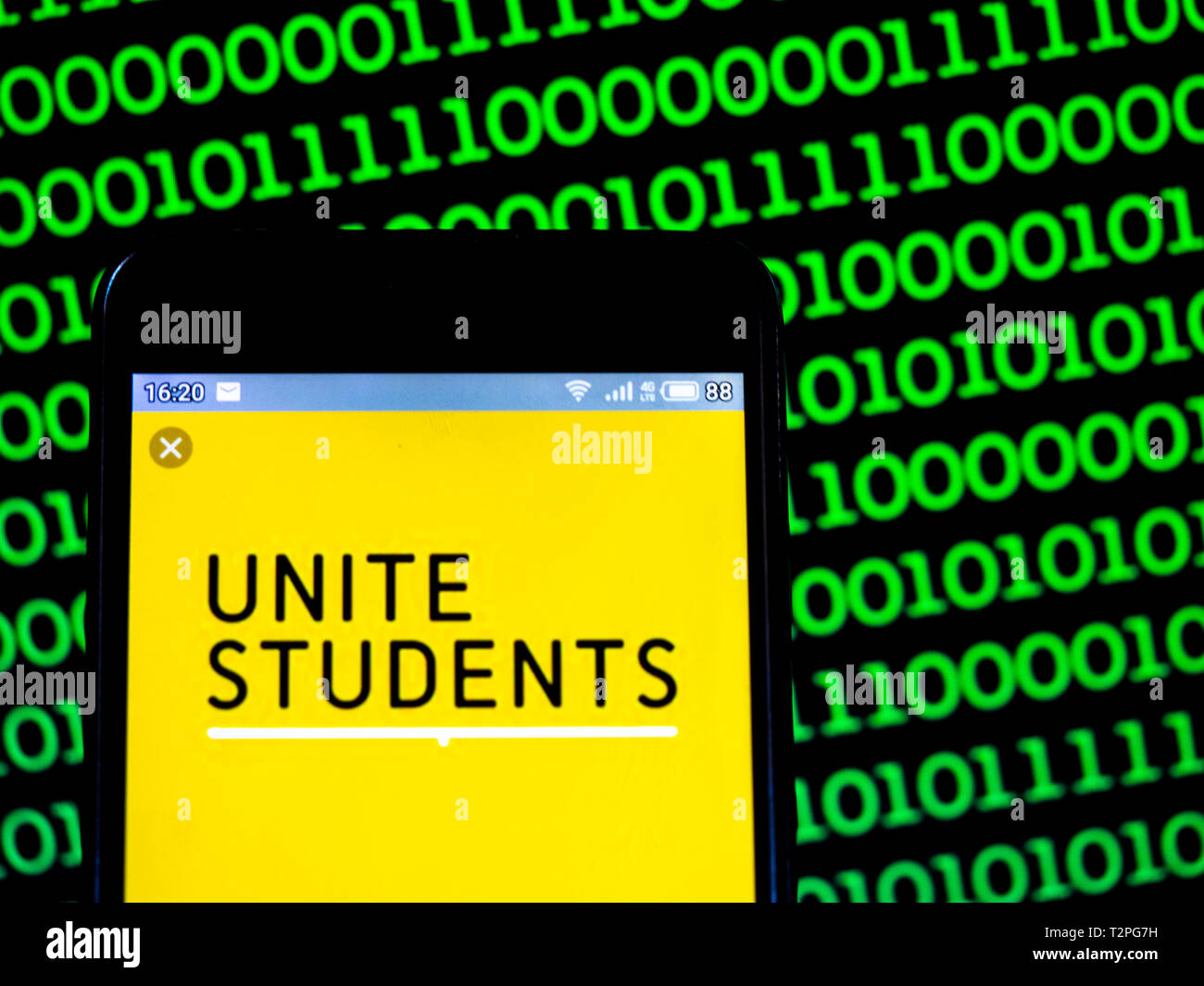 In this photo illustration a Unite Group (Unite Students) logo seen ...