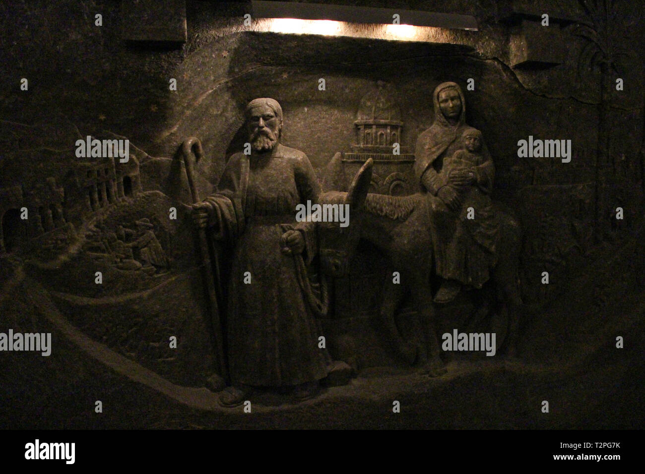 Salt carvings in the Chapel of St. Kinga in the Wieliczka Salt Mine ...