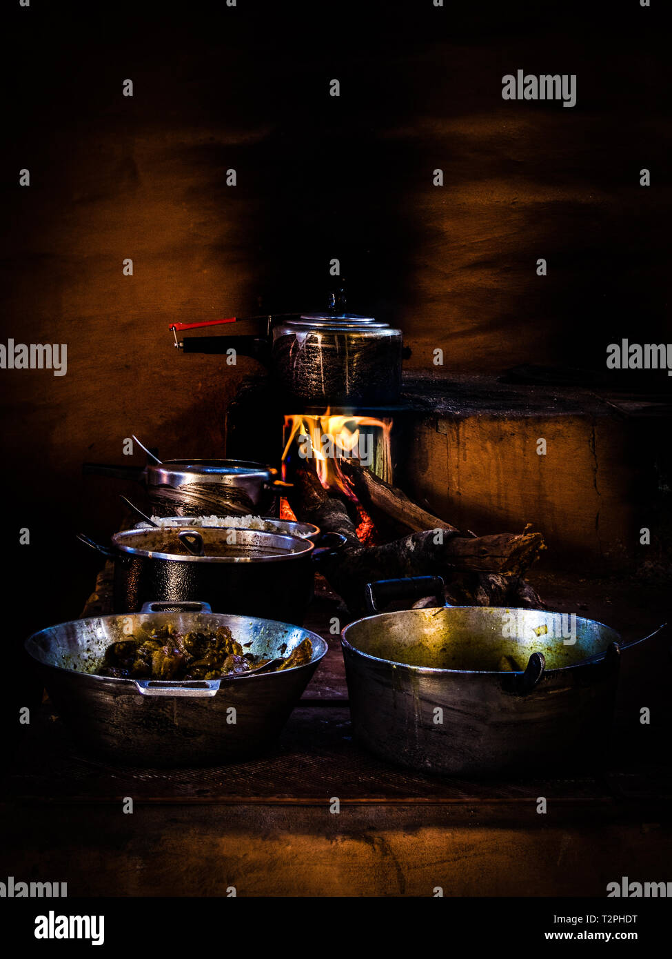 Food made in wood stove in the Kalunga community Stock Photo - Alamy
