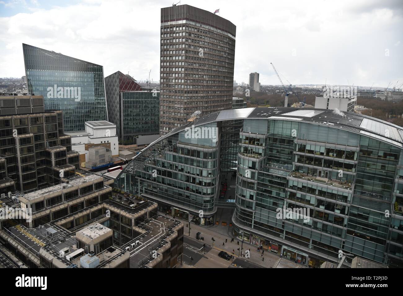 Aerial views of London Victoria from Westminster Cathedral Stock Photo ...
