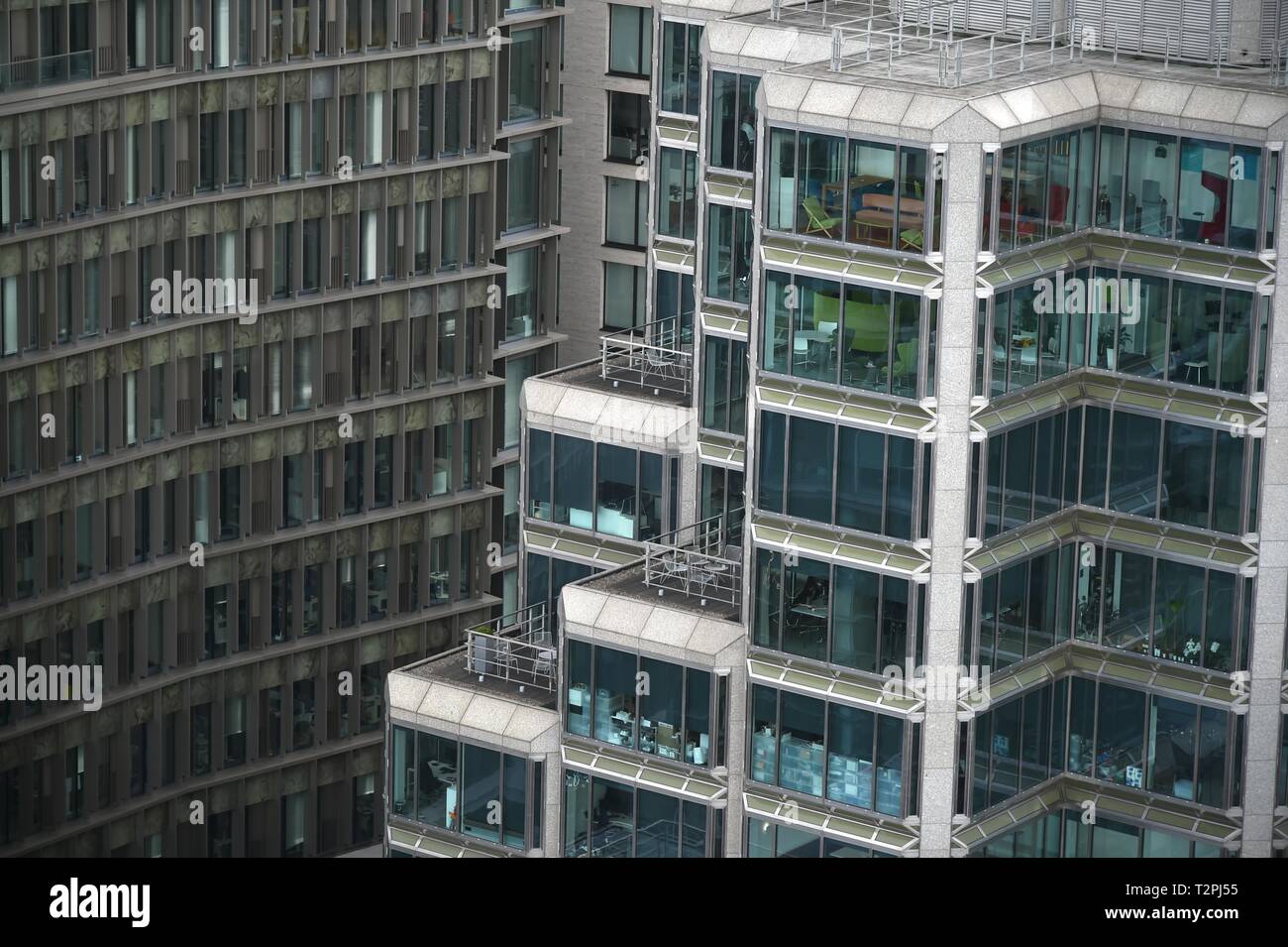 Close up office buildings in London Stock Photo - Alamy