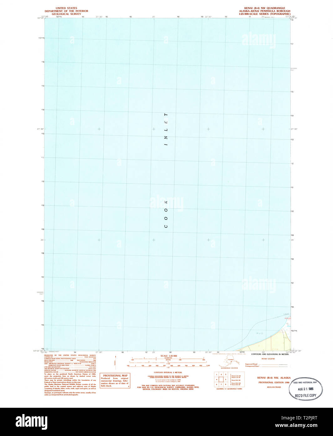 USGS TOPO Map Alaska AK Kenai B-4 NW 353707 1986 25000 Restoration ...
