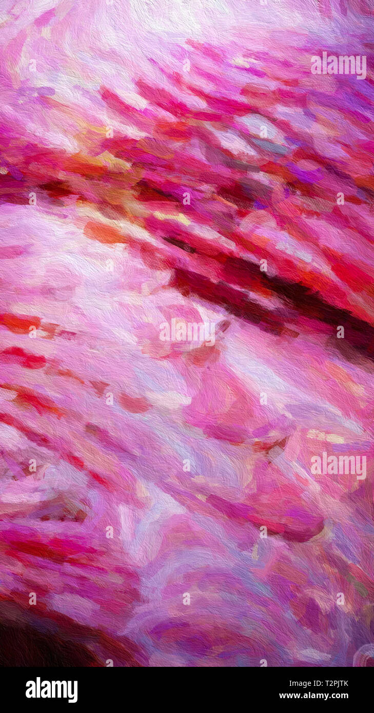 Abstract digital oil painting on canvas full of texture and bright ...