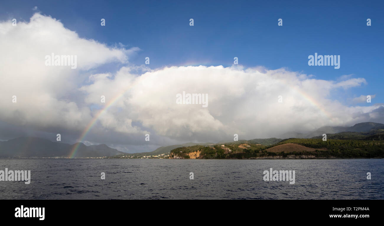 Rainbow over Dominica, Caribbean Stock Photo - Alamy