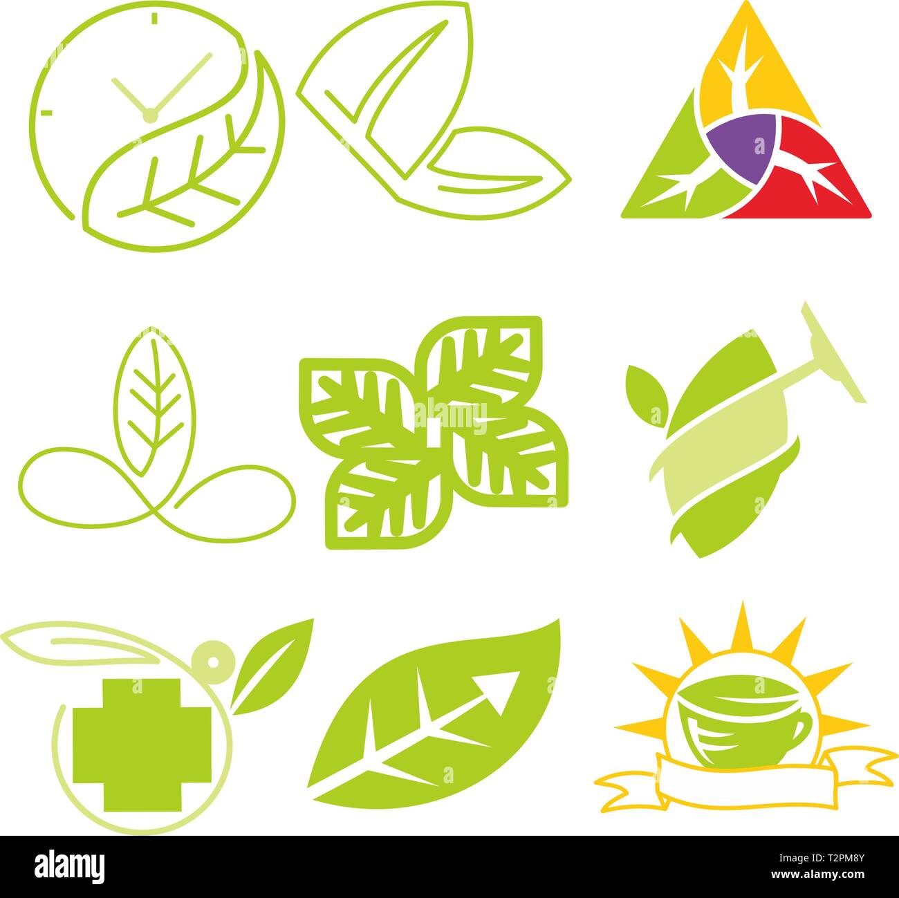 Leaf Logo Design Vector Template Set Stock Vector Image & Art - Alamy