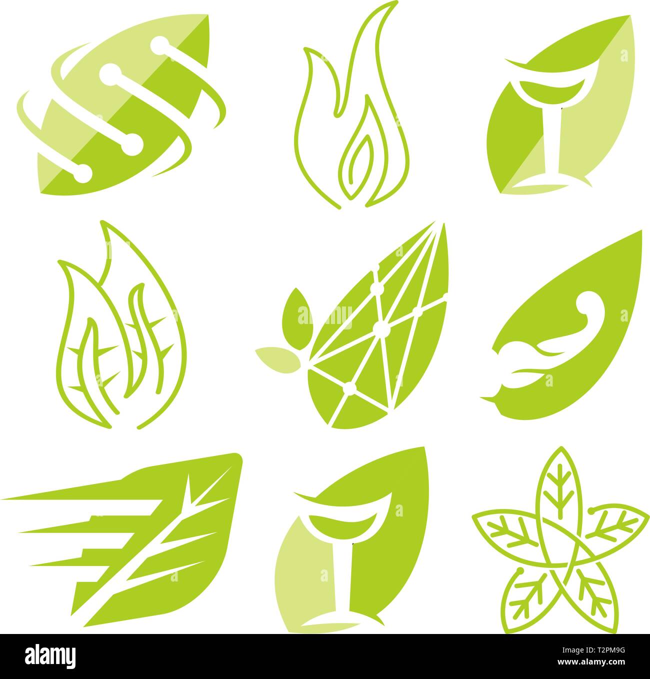 Leaf Logo Design Vector Template Set Stock Vector Image & Art - Alamy