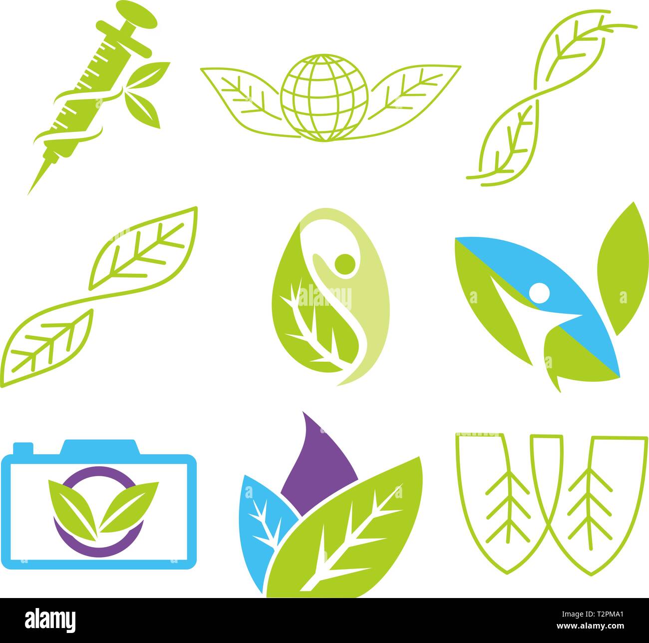 Leaf Logo Design Vector Template Set Stock Vector Image & Art - Alamy