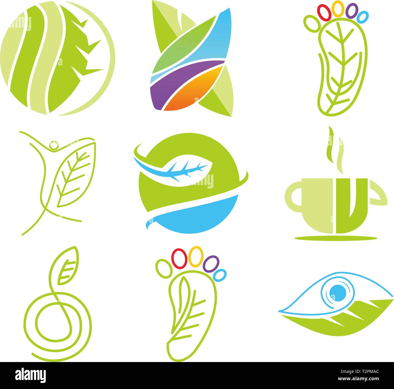 Leaf Logo Design Vector Template Set Stock Vector Image & Art - Alamy