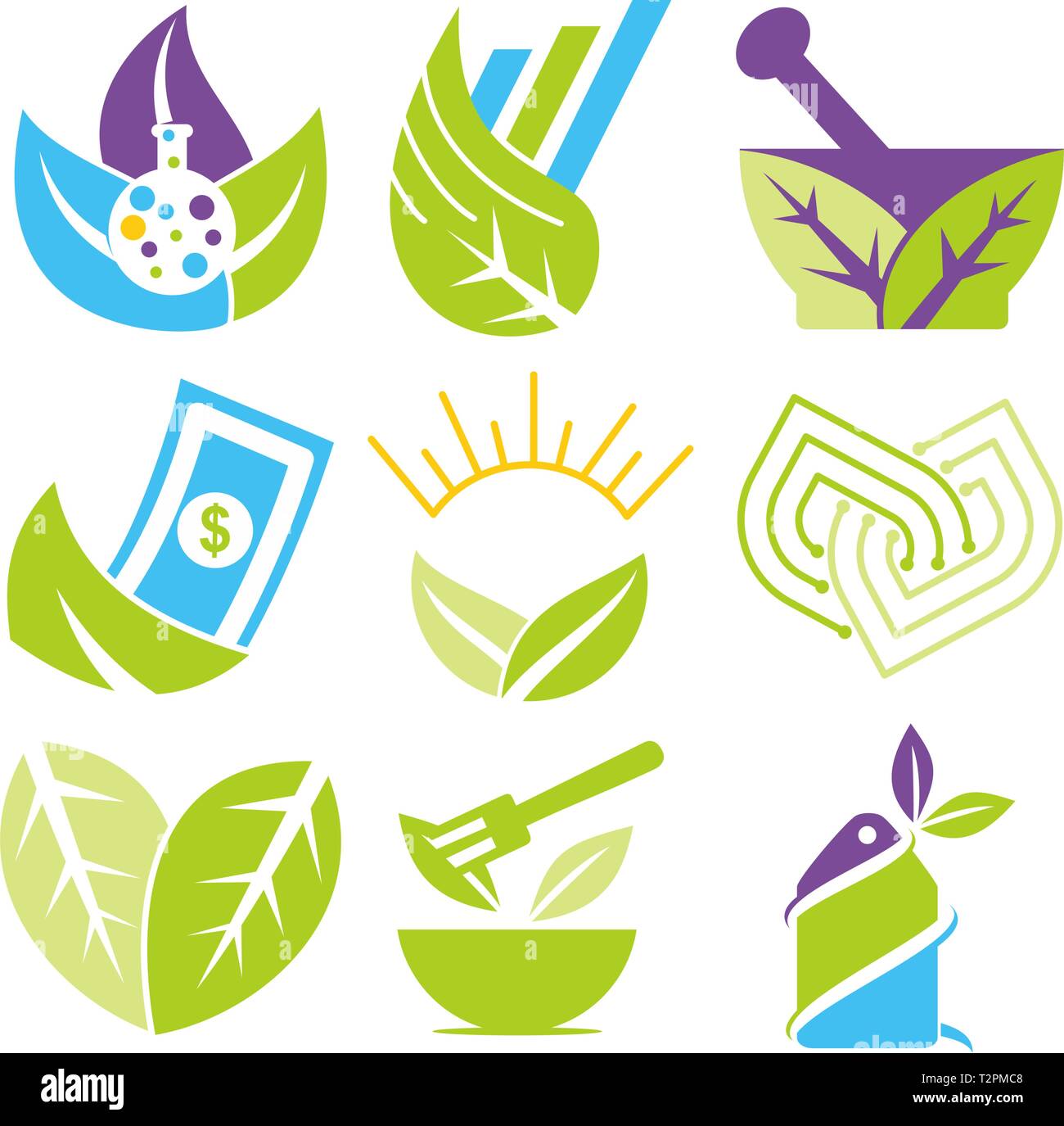 Leaf Logo Design Vector Template Set Stock Vector Image & Art - Alamy