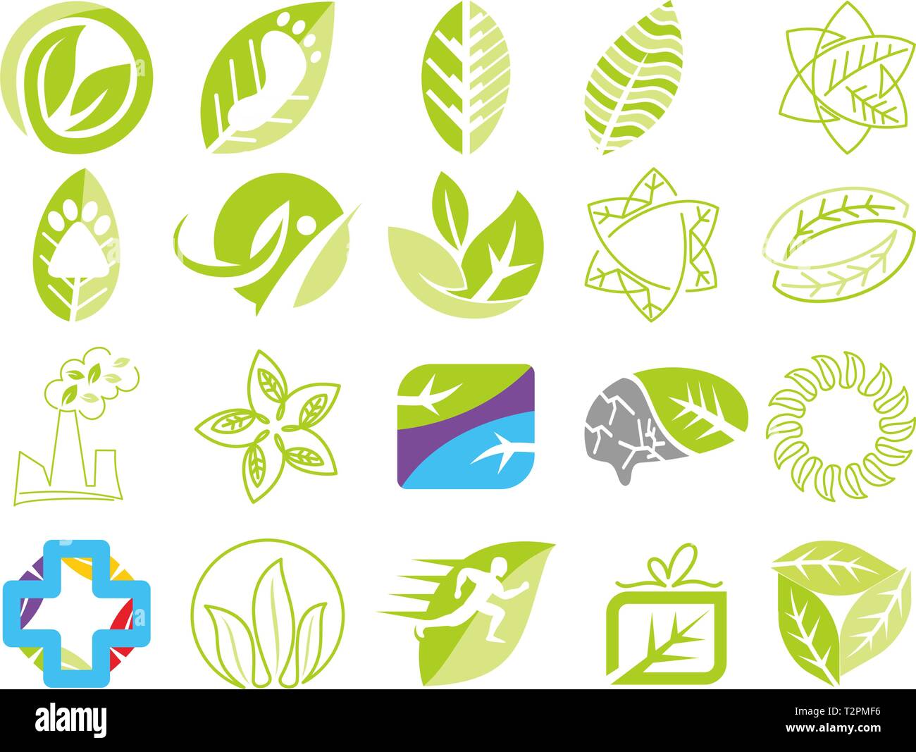 Leaf Logo Design Vector Template Set Stock Vector Image & Art - Alamy