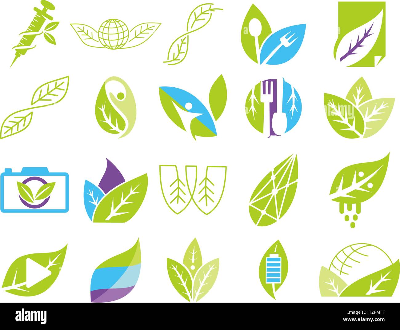 Leaf Logo Design Vector Template Set Stock Vector Image & Art - Alamy