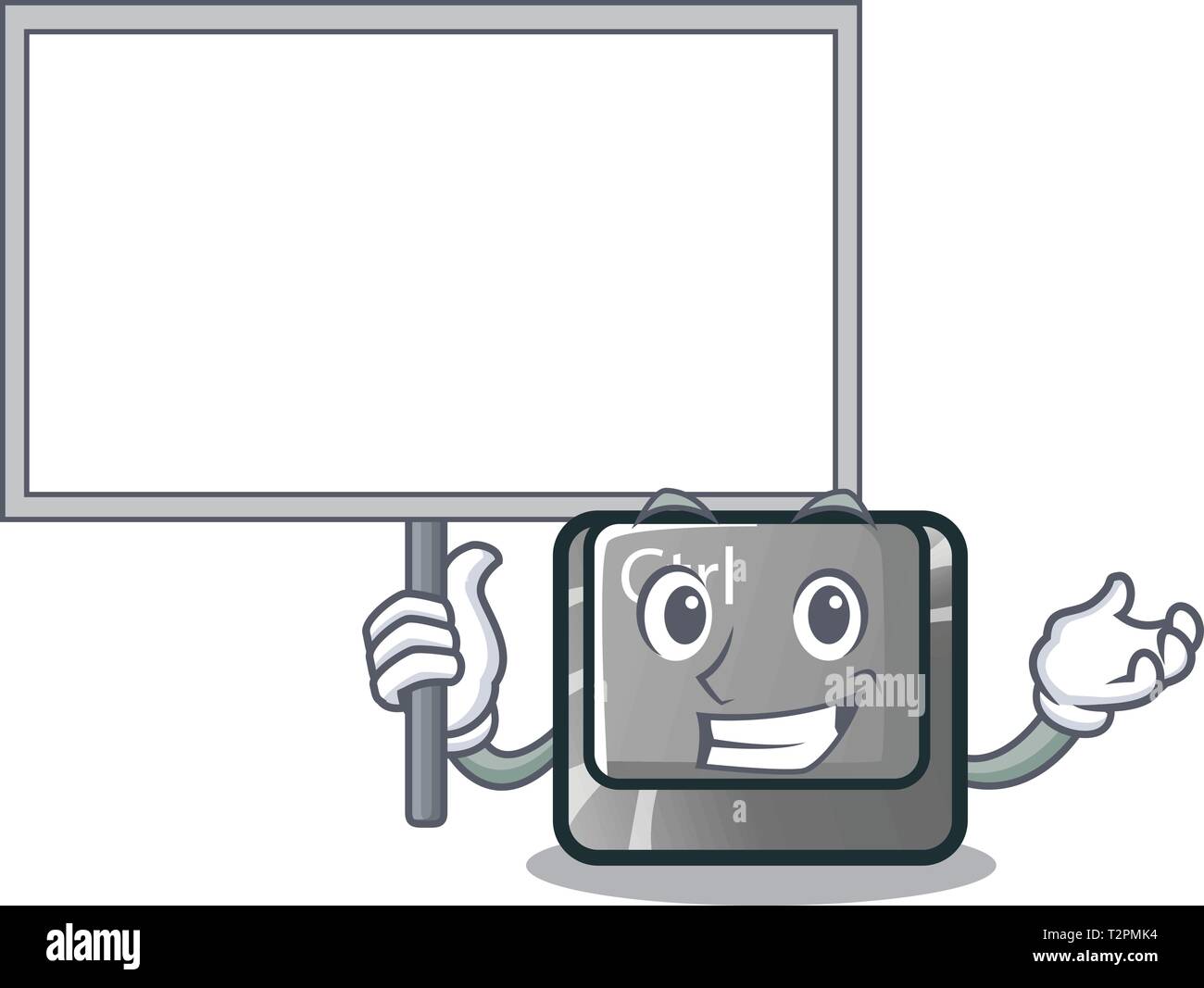 Bring board ctrl button in the cartoon shape vector illustration Stock ...