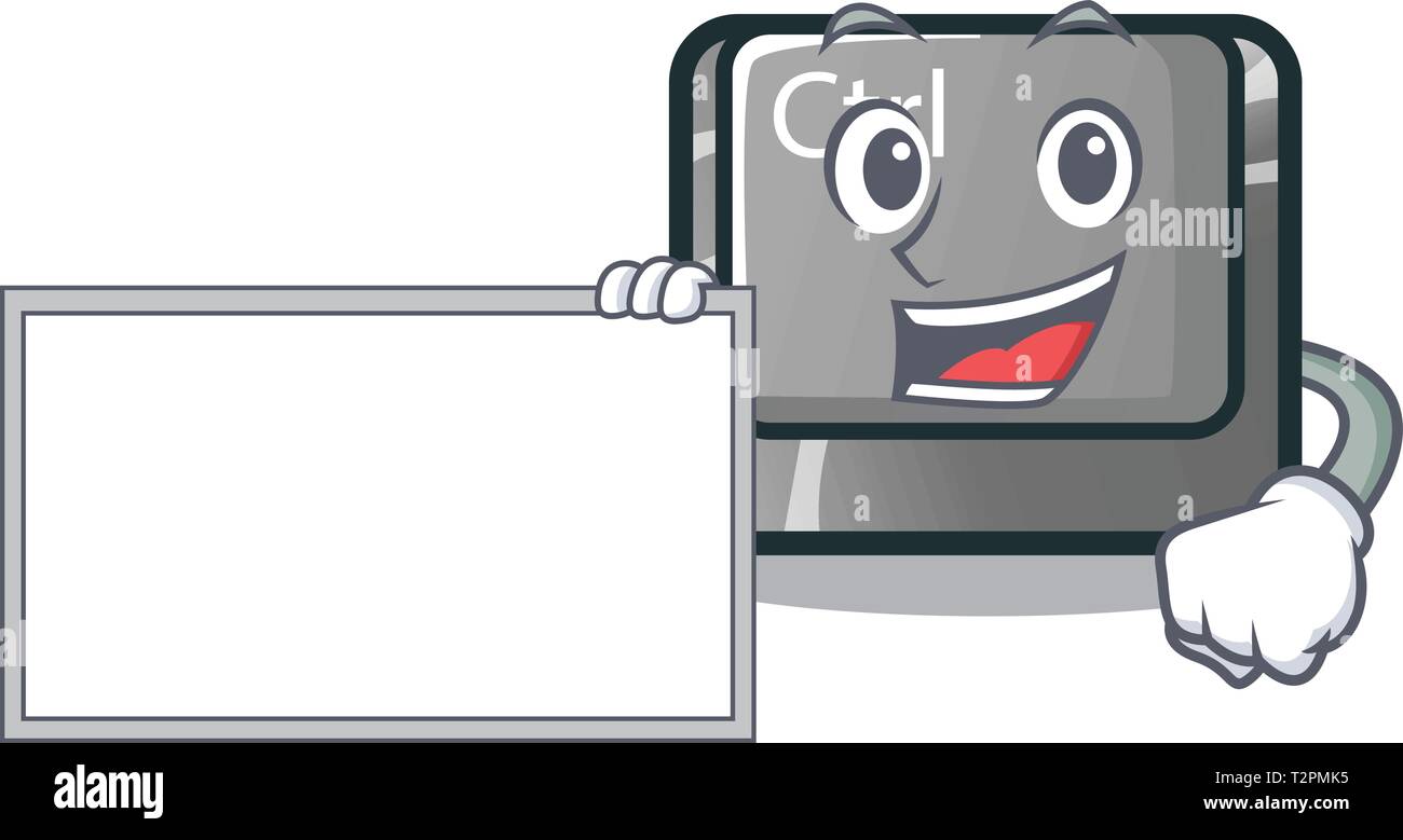 With board ctrl button in the cartoon shape vector illustration Stock ...