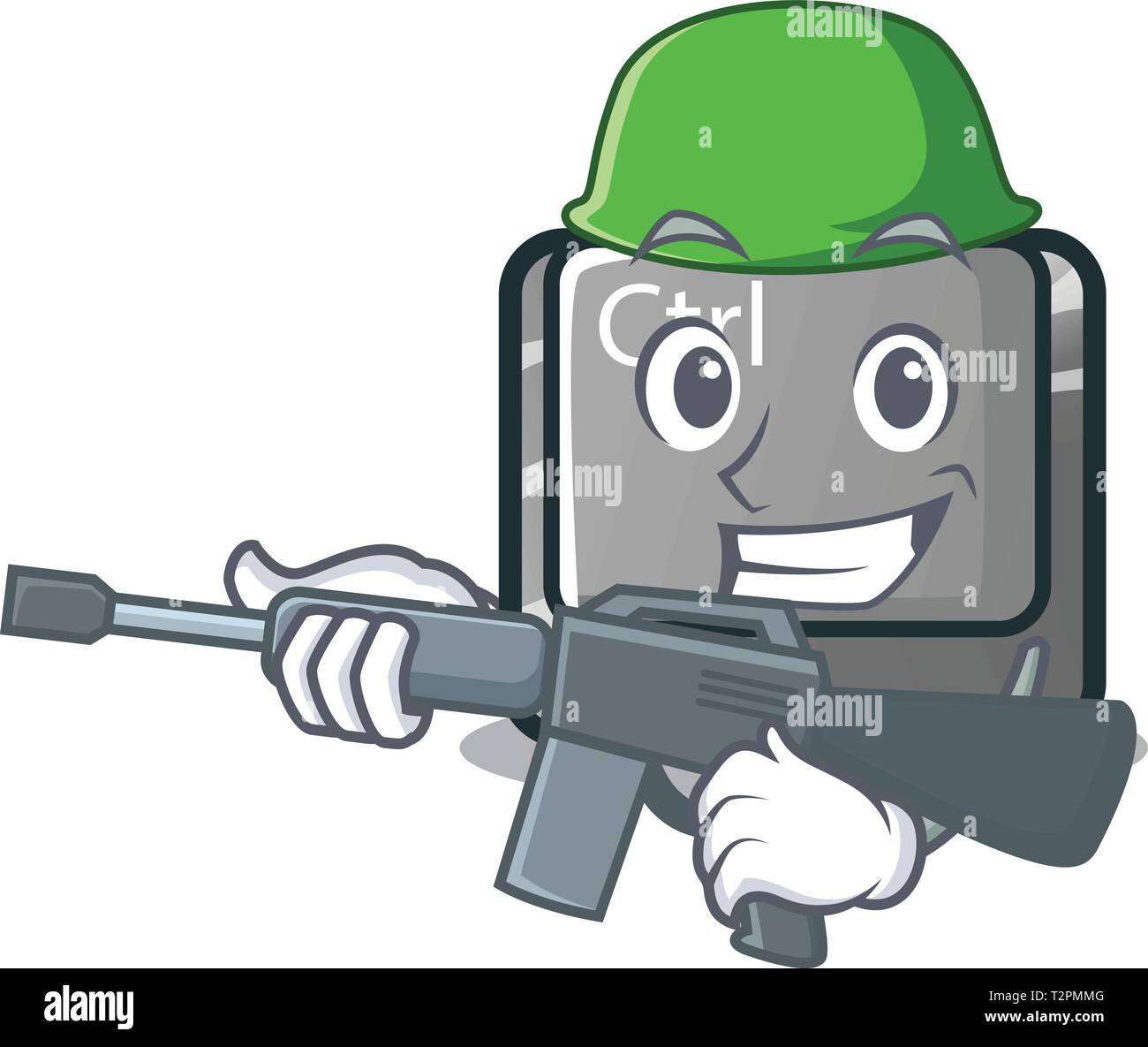 Army ctrl button in the cartoon shape vector illustration Stock Vector ...