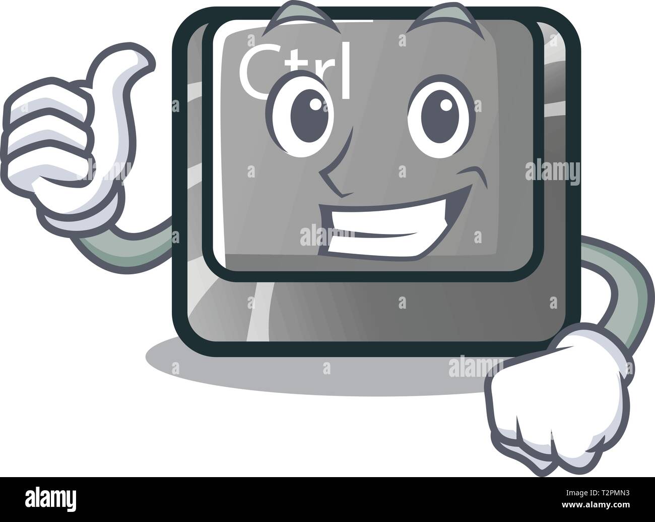 Thumbs up ctrl button isolated in the mascot vector illustration Stock ...